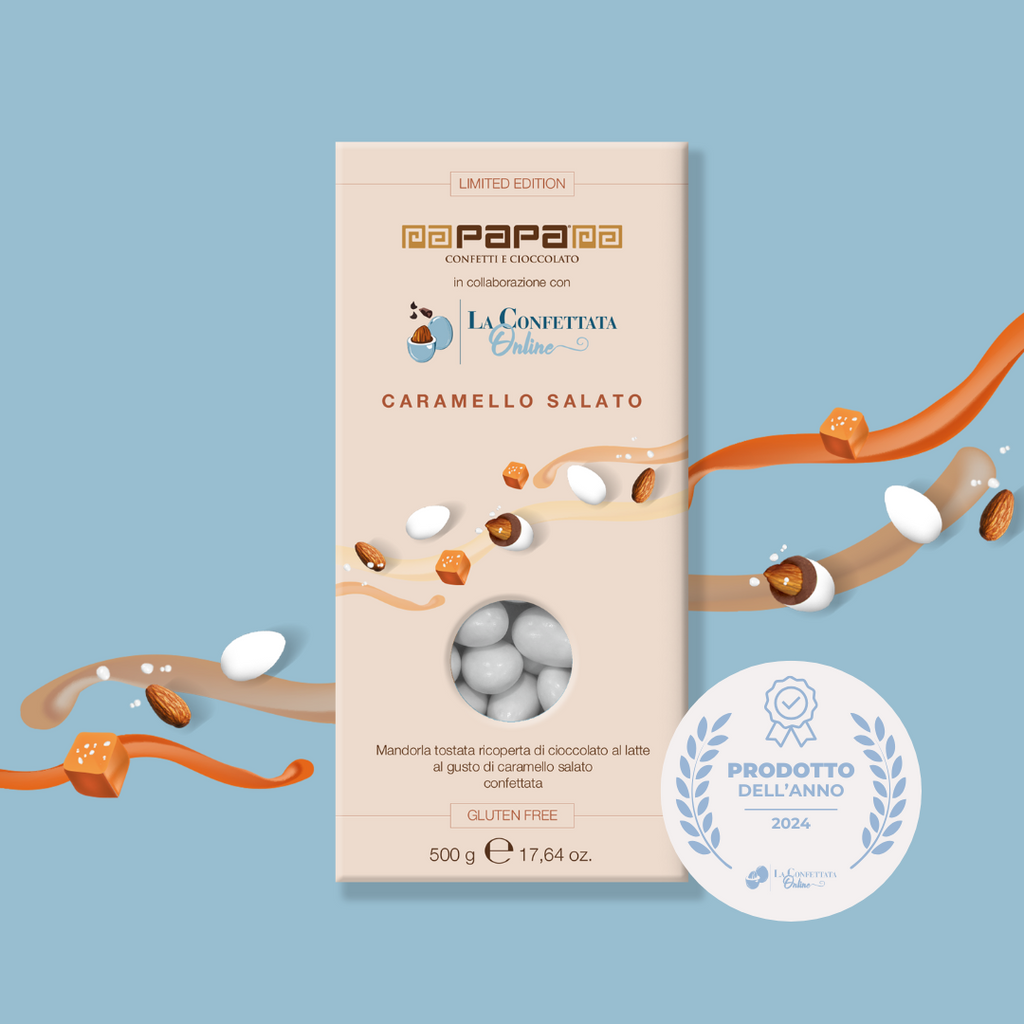 ESCLUSIVA Confetti Papa Caramello Salato 500gr Bianco – La Confettata ...