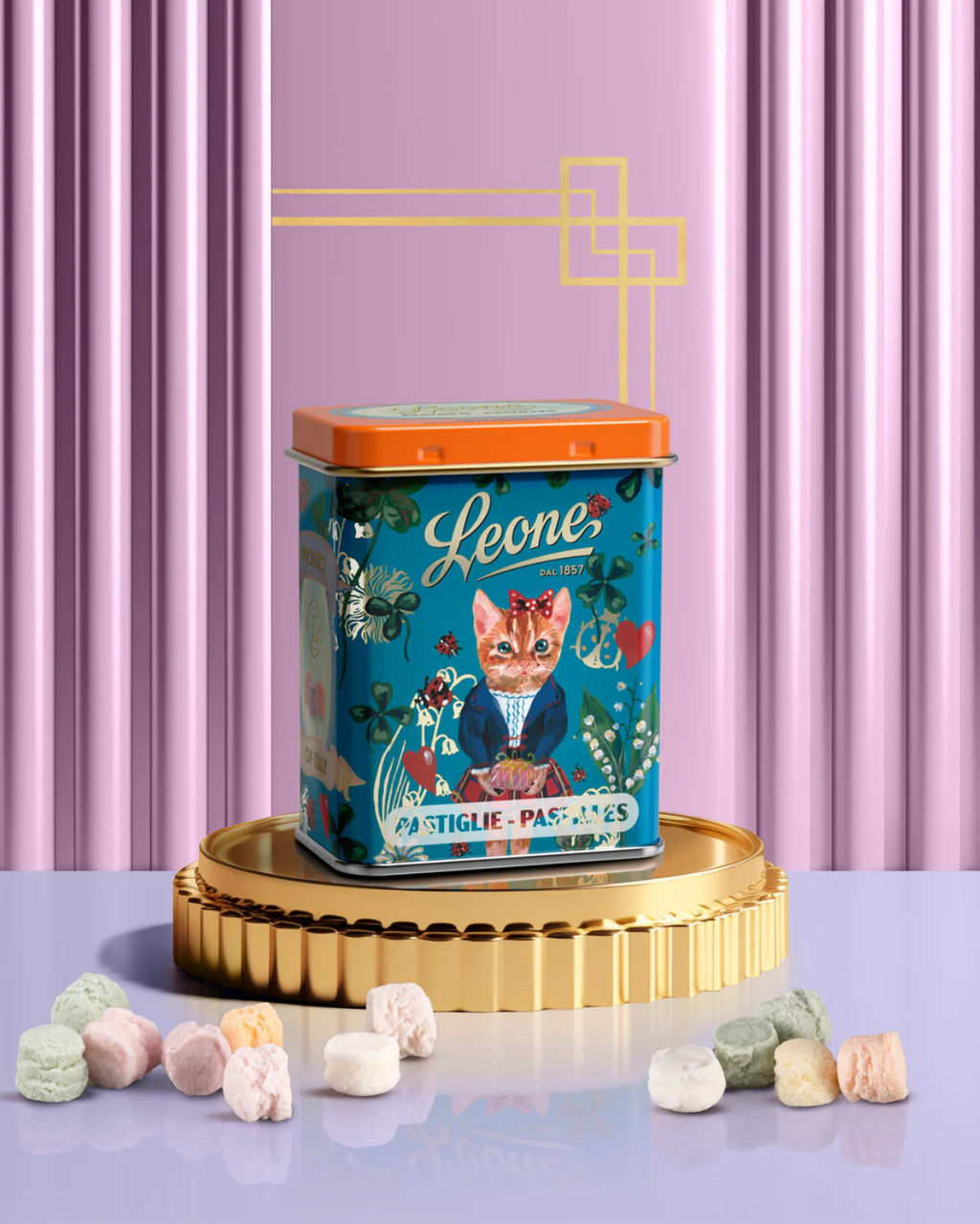 Leone Lattina Pastiglie Nathalie Lété "azzurra" 30g – La Confettata Online